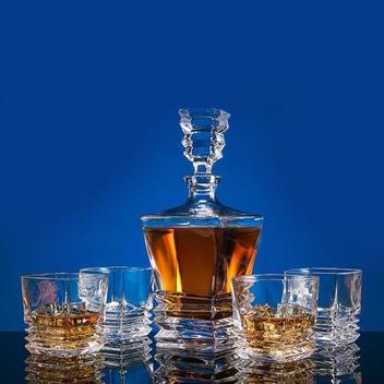 Garrafa Decanter Vidro Whisky Licor 930ml +6 Copos Superluxo - Imports - Garrafa de Whisky ...