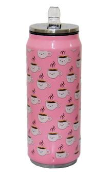 Garrafa Squeeze Inox Com Canudo 360Ml Café Rosa - Max Clink - Squeeze ...