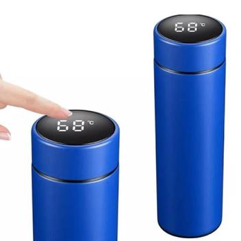 Garrafa termica com display digital copo inox 480ml termometro medidor ...