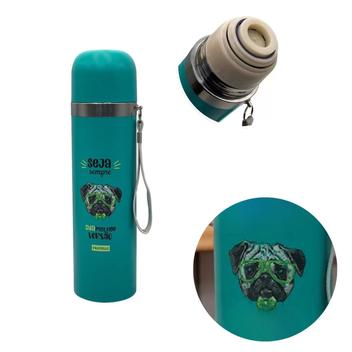Garrafa Térmica Estampa Pet Cachorrinho Colorida Inox 480ml - Fratelli - Garrafa Térmica ...