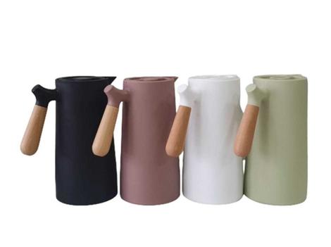 Garrafa térmica VERDE MENTA Cabo madeira e botão antivazamento - Incasa ...