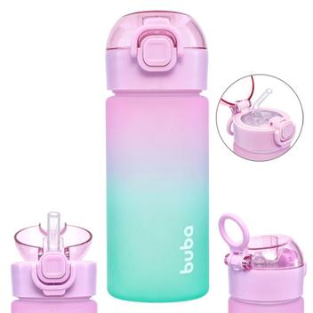 Garrafinha Degrade Rosa Infantil 450ml Com Canudo Buba - Garrafa ...
