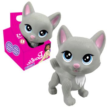 Gato na Casinha Mini Pets Gatinho Cinza de Vinil Articulado da Barbie ...