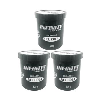 Gel Cola Infinity Exclusivo 500G - Kit Com 3Un - Barbearia - Magazine Luiza