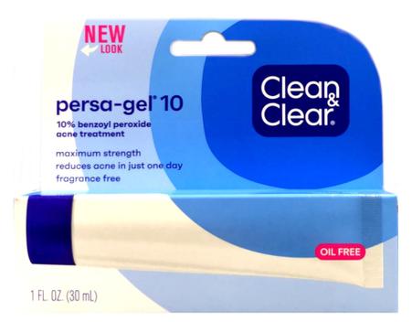 Gel para acne Clean & Clear Persa-Gel 10 com 10% de peróxido de ...