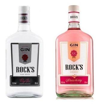 Gin Rocks Seco + Strawberry 1L - Kit 2 Garrafas de Gin Rocks 1 Litro ...