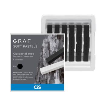 Gis Pastel Seco Graf Soft Pastels Preto - 6 Unidades - Sertic - Giz ...