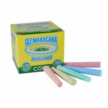 Giz Colorido Antialérgico Maracanã Com 50 Unidades - FMSP - Giz de ...