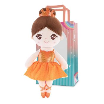 Gloveleya - boneca 35cm bailarina laranja coque - castanho com sacola ...