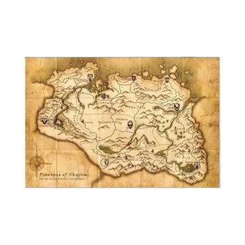 Grande Mapa Vintage Skyrim Elder Scrolls Pôster De Jogos Arte De Parede ...