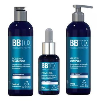 Grandha Kit Bbtox Ácido Hialurônico Oil Prime Shampoo E Keratin ...