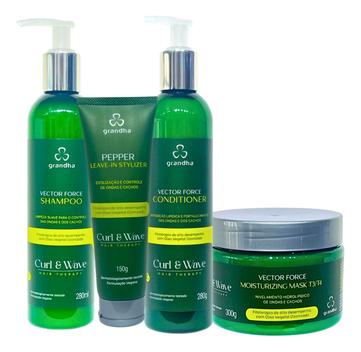 Grandha Vector Force Cacho Kit Shampoo Cond. Mascara Leavein - Grandha ...