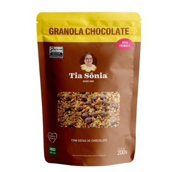 Granola Gotas de Chocolate Coco cereal Pacote 200g Tia Sônia - Granola ...