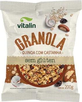 Granola Quinoa Com Castanha Sem Glúten Vitalin 200 g - Granola ...