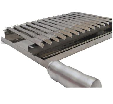 Grelha argentina reforçada em inox 60cm largura com coletor de gordura ...