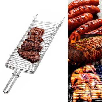 Grelha De Churrasqueira Dupla Churrasco Em Aço Inox Grande Gourmet ...
