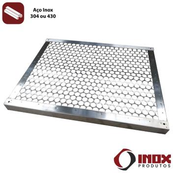 Grelha Inox com Tela Moeda Modelo 03 Inox 430 50x40x2,5 cm - Inox ...