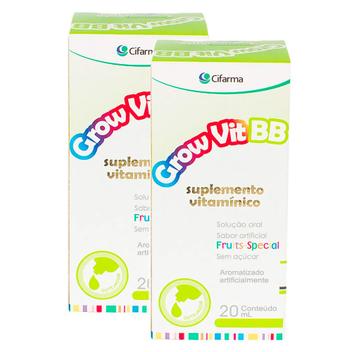 Grow Vit BB Gotas com 20ml Kit com duas unidades - Multivitamínico ...