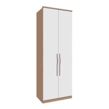 Guarda Roupa 2 Portas Com Colmeia 234cm Setiba Plus Carvalho/Branco ...