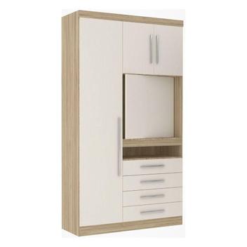 Guarda Roupa 3 Portas Com Painel Para Tv Avelã Rústico - LUCIANE ...