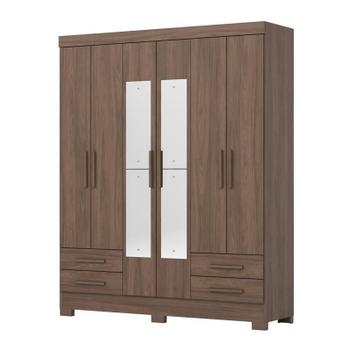 Guarda Roupa 6 Portas 4 Gavetas Castanho HP - Briz - Henn - Guarda ...
