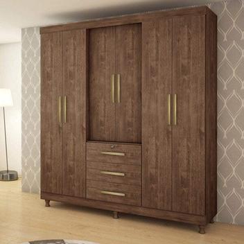 Guarda-Roupa 6 Portas Jacarandá Kaiki Móveis - Corrediça para Móveis ...