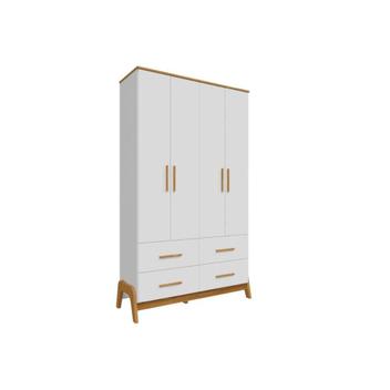 Guarda Roupa Bebê Guti c/ 4 Portas e 4 Gavetas Branco/Amendoa - Peroba ...