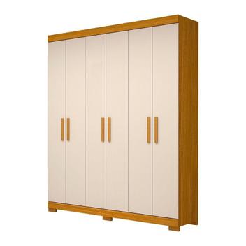 Guarda Roupa Casal 100% Mdf 6 Portas 2 Gavetas Lana Acp Móveis Nature/Off White - ACP MOVEIS ...