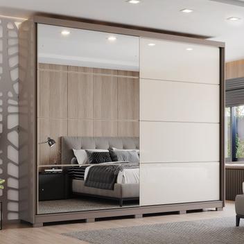 Guarda-Roupa Casal 2 Portas Deslizantes com Espelho 100% MDF Dream Off ...