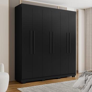 Guarda Roupa Casal 2m 6 Portas 4 Gavetas Porto Bello Preto - Rud Rack ...