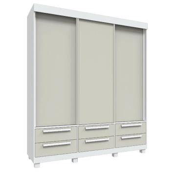 Guarda Roupa Casal 3 Portas de Correr 100% MDF Sidney Rimo Branco ...