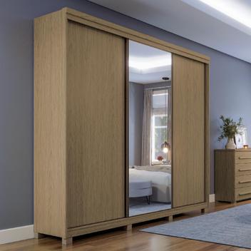 Guarda Roupa Casal 3 Portas de Correr Espelho Rimo New Honduras ...