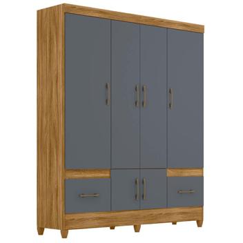 Guarda Roupa Casal 6 Portas 2 Gavetas com Sapateira Dublin - Moval ...