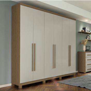 Guarda Roupa Casal 6 Portas em MDF New Honduras Móveis Rimo - Guarda ...