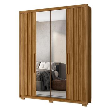 Guarda Roupa Casal Califórnia Ripado 4 Portas com Espelho - Moval ...