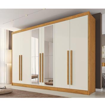 Guarda Roupa Casal com Espelho 6 Portas em MDF Alba Plus Made Marcs ...