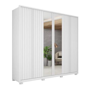 Guarda-Roupa Casal com Espelho Decimus 6 PT 4 GV Branco - Modern ...