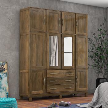 Guarda Roupa Casal com Espelho e Pés 10 Portas 3 Gavetas Paris - Lanes ...