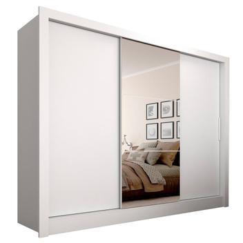 Guarda Roupa Casal Paula C/espelho 3 Pts 2 Gav Lateral Branco - A ...