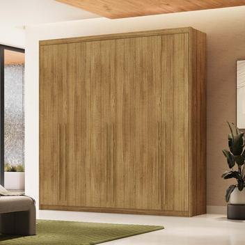 Guarda-Roupa com Maleiro interno 6 Portas 3 Gavetas Dubai Nature 100% ...