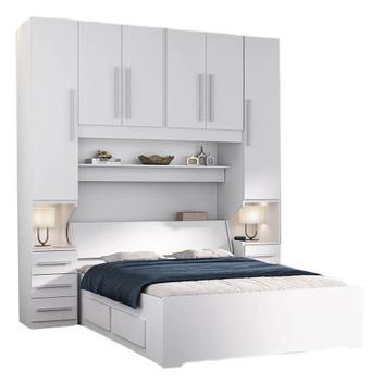 Guarda-roupa de Casal com espaço para Cama Box Queen Size 1220SQ Branco ...