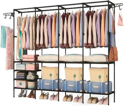 Guarda Roupa Desmontável Aberto Arara De Roupa Cabideiro 4 Portas ...