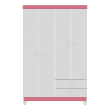 Guarda Roupa Infantil 4 Portas 2 Gavetas Baby kid's Branco Rosa Flex ...
