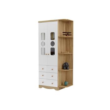 Guarda Roupa Infantil c/ 2 Portas Cristal e 3 Gavetas Tedy Branco ...