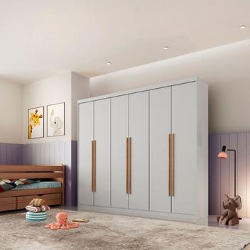 Guarda Roupa Infantil Sofia 100 MDF 6 Portas e 2 Gavetas Moderna Mobília - Moderna Mobilia ...