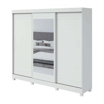 Guarda Roupa Lopas Nice 3 Portas Bicolor com Espelho e Pés - Branco ...
