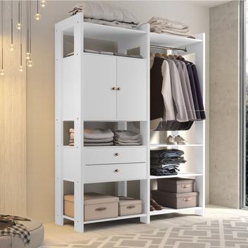Guarda Roupa Moderno Aberto Closet Solteiro Com Cabideiro - PoloShop ...