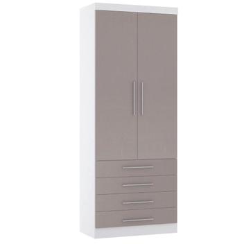 Guarda Roupa Modulado 90cm 2 Portas e 4 Gavetas Alpes Luciane Móveis ...
