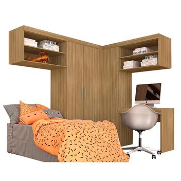Guarda Roupa Modulado Com Escrivaninha Luzia Boreal - Móveis Arapongas ...