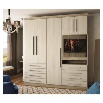 Guarda-Roupa Modulado com Nicho e Painel Giratório para Tv de Até 32 ...